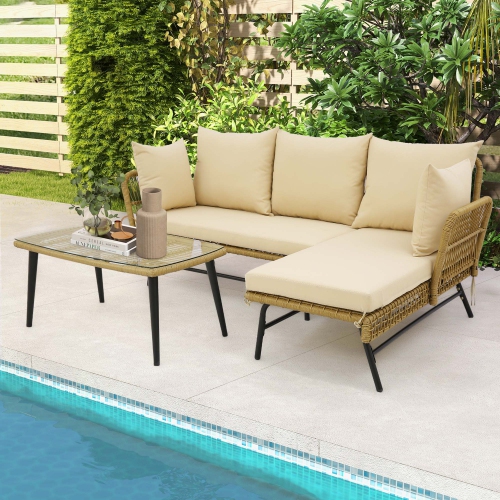 L shaped patio set store