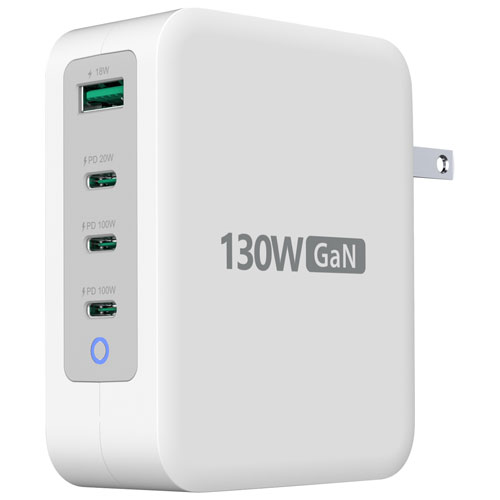 j5create 130W 4-Port USB-C GaN Wall Charger (JUP43130) - White | Best Buy Canada