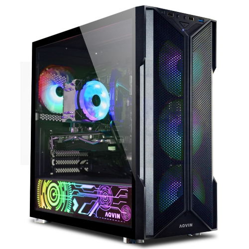 Gaming PC AQVIN-AQ20 Desktop Computer Tower - New 24 inch Curved Gaming ...