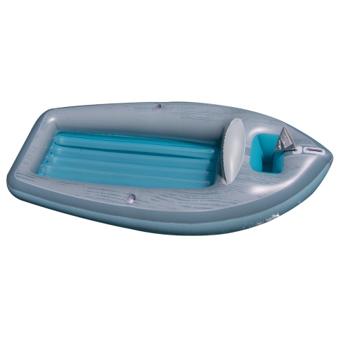 105-Inch Inflatable Gray and Blue Classic Boat Cruiser with Cooler Pool ...