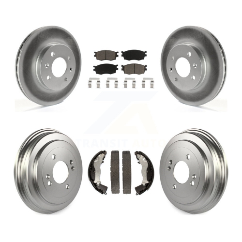 Front Rear Coated Disc Brake Rotor Ceramic Pad & Drum Kit For Hyundai ...