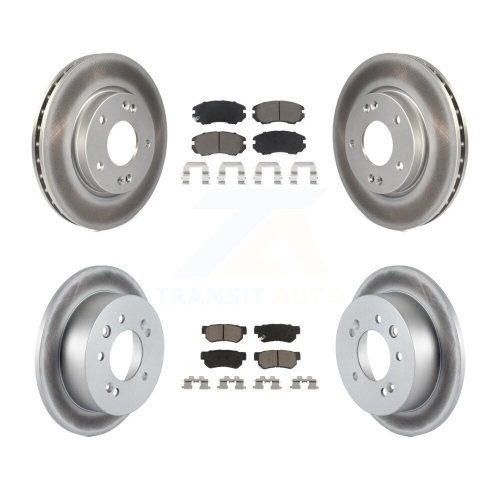 Front Rear Coated Disc Brake Rotors And Ceramic Pads Kit For Hyundai ...