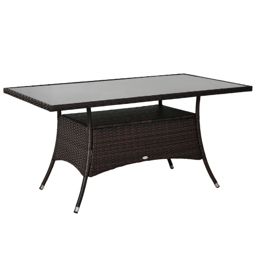 Outdoor wicker table with glass top store