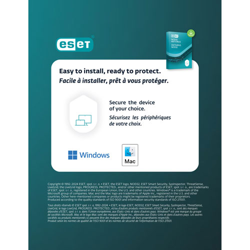 ESET NOD32 Antivirus (PC/Mac) - 5 Devices - 1 Year - Digital Download ...
