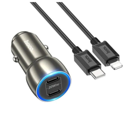 40W Dual USB C Type C Ports Fast Charging Car Charger Adapter with USB C to Lightning Cable Best Buy Canada