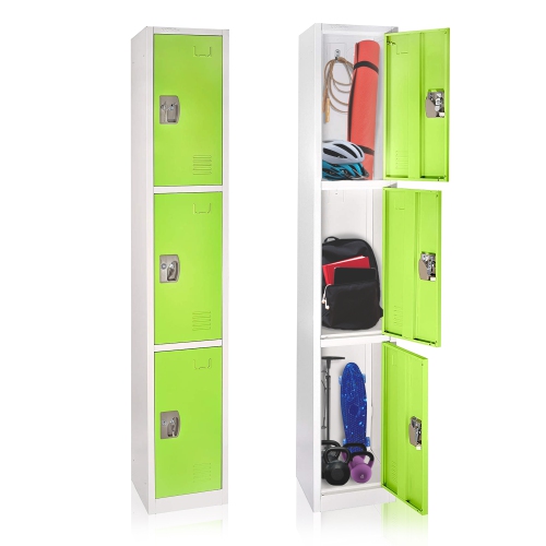 AdirOffice 72 in. x 12 in. x 12 in. Triple-Compartment Steel Tier Key ...