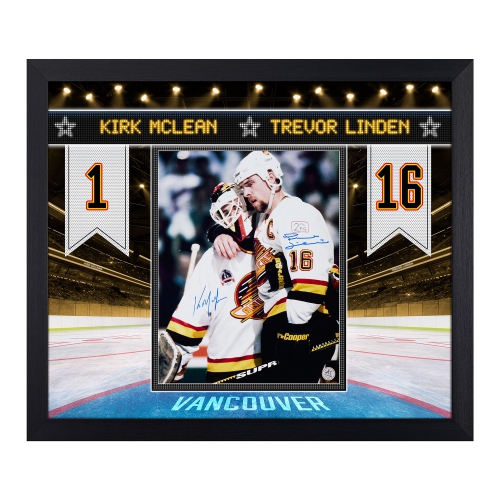 Trevor Linden & Kirk McLean Dual Signed Vancouver Legends 23x27 Frame ...