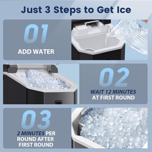 ZAFRO Ice Makers Countertop Nugget Ice Cubes, Pebble Ice Maker with ...