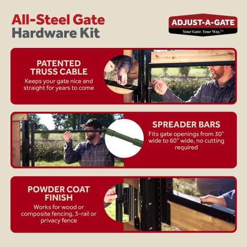 Adjust-A-Gate Steel Frame Gate Building Kit, 36"-60" Wide Opening Up To ...