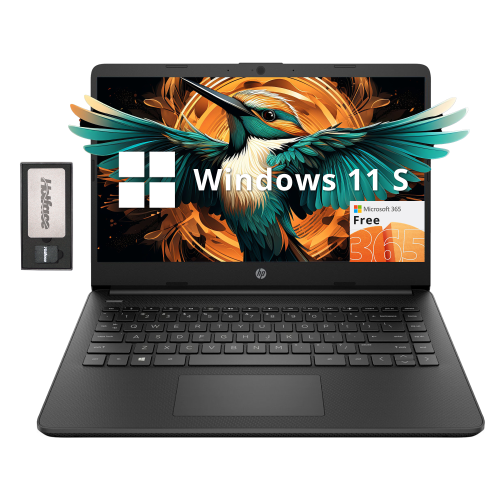 HP Stream 14" HD BrightView Laptop, Intel Celeron N4120, 416GB Storage ...