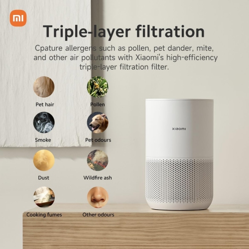 Xiaomi Mi Air Purifier 4 Compact True HEPA H13 3 Stage Filter System Removes 99.97 of Pollutants OLED Touch Display Ultra Quiet Best Buy Canada