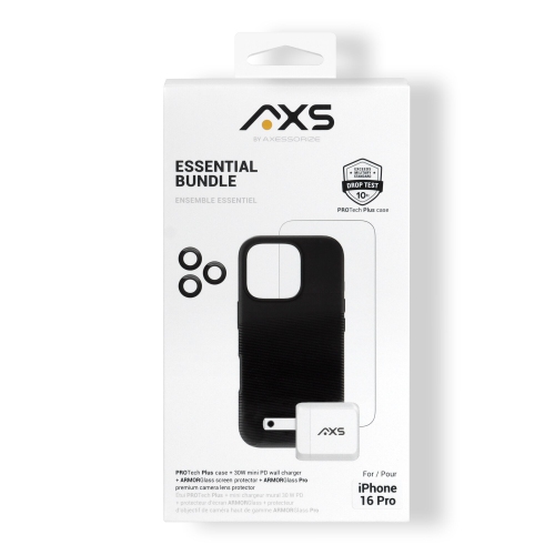 AXS Essential Bundle | PROTech Plus Case, Screen Protectors and 30w Charger for Apple iPhone 16 ...