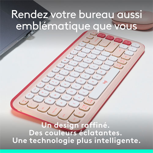 Logitech POP Icon Keys Bluetooth Keyboard - Rose/Off-White - English ...