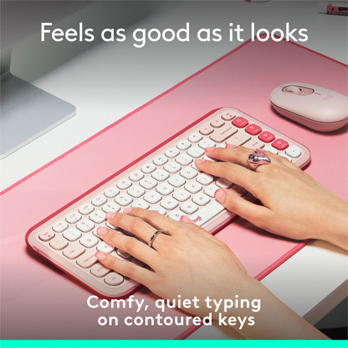 Logitech POP Icon Keys Bluetooth Keyboard - Rose/Off-White - English ...