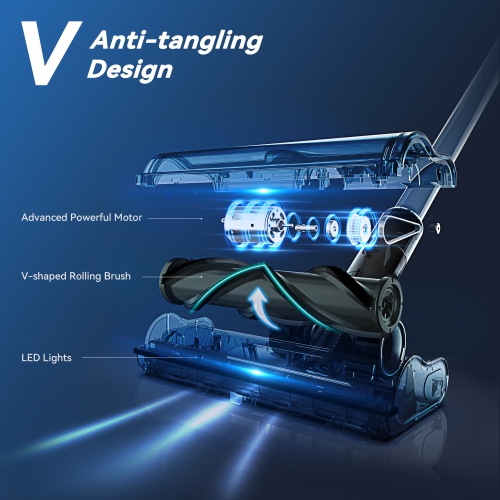 V120 Vacuum Cleaners, 50Kpa 150W 60Mins Cordless Vacuum Cleaner, Stick ...