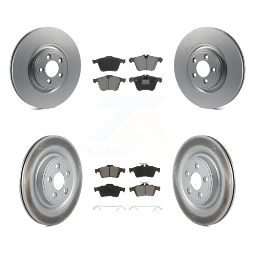 Front Rear Coated Disc Brake Rotors And Ceramic Pads Kit For Jaguar XF ...