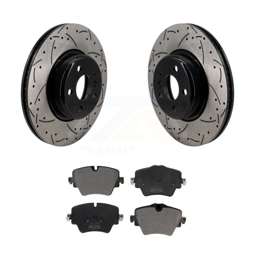 Front Drilled Slot Disc Brake Rotor & Semi-Metallic Pad Kit For 2021 ...