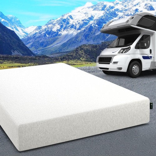 ZINUS 8 Inch Ultima Memory Foam Mattress Short Queen Size for RVs Campers Trailers Mattress in a Box White