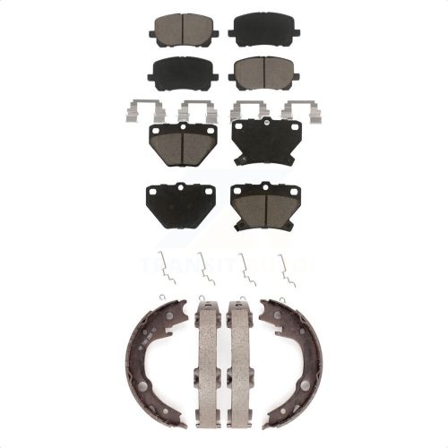 Front Rear Ceramic Brake Pads And Parking Shoe Kit For Toyota Matrix ...