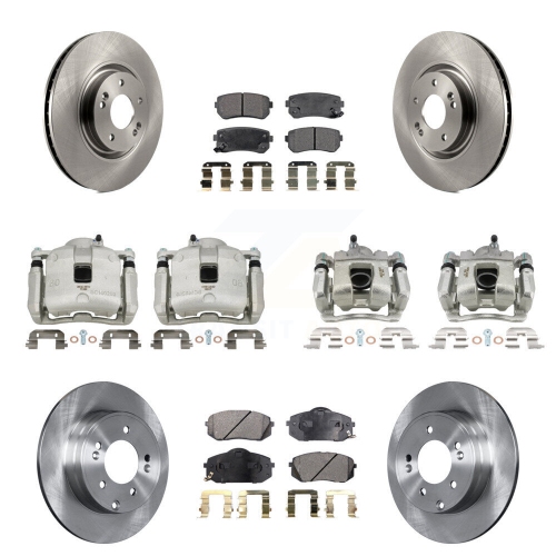 Front Rear Brake Caliper Rotor & Ceramic Pad Kit (10Pc) For Hyundai ...