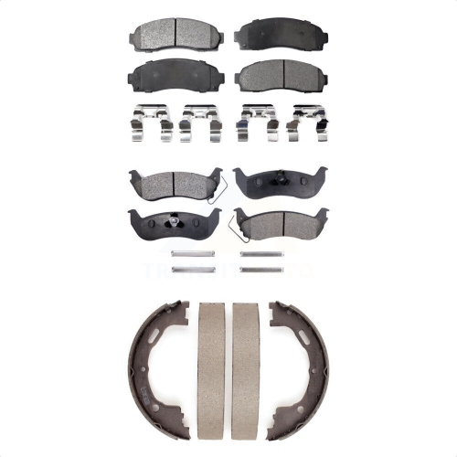 Front Rear Ceramic Brake Pads And Parking Shoes Kit For Ford Ranger ...