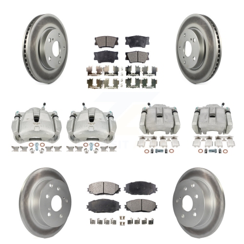 Front Rear Disc Brake Caliper Coated Rotor And Ceramic Pad Kit (10Pc ...