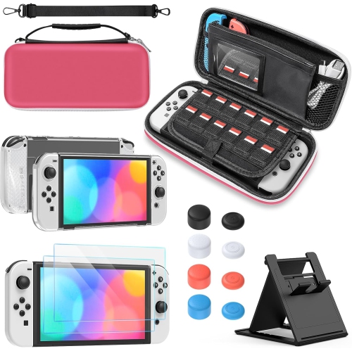 Accessories Bundle for Nintendo Switch O with Carrying Case Bag for Switch O Protective Case Tempered Best Buy Canada