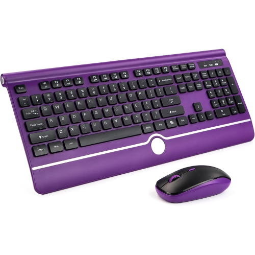 Oececa Wireless Keyboard and Mouse Combo, Purple Keyboard and Mouse ...