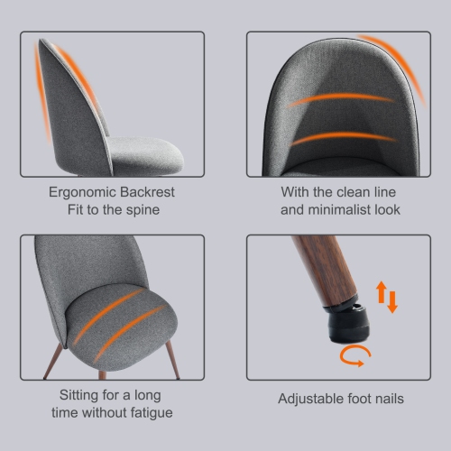 Homy Casa – Ensemble de 2 chaises de salle à manger rembourrées pour la ...