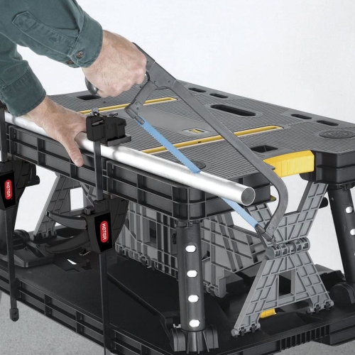 Keter Portable Folding Table Tool Storage Stand Workbench Sawhorse w ...