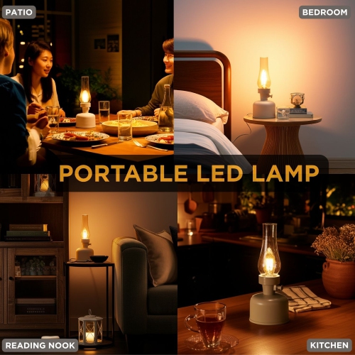Abbott Lantern LED Table Lamp with Lustre Glass Chimney|10.5 ...
