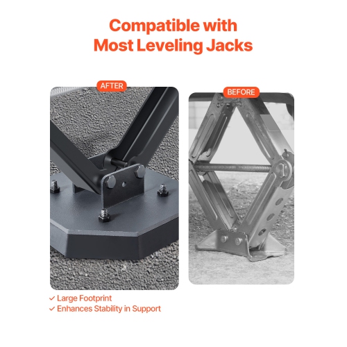 VEVOR RV Leveling Pads, 4-Pack Rubber Trailer Jack Pads, Each with 5000 ...