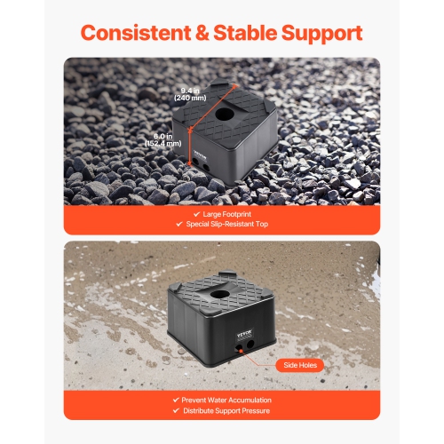 VEVOR Trailer Jack Block, 6" High Heavy Duty RV Leveling Block with ...