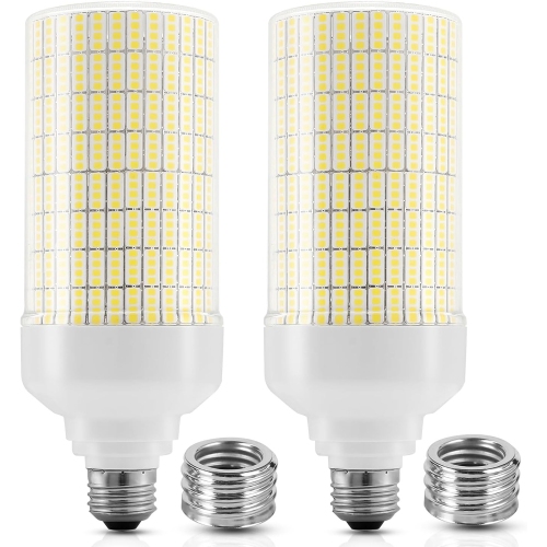 RIUVAO 2-Pack 800W Equivalent LED Corn Light Bulbs, 12,000 Lumens, 5000K Daylight, E26/E39 Base ...
