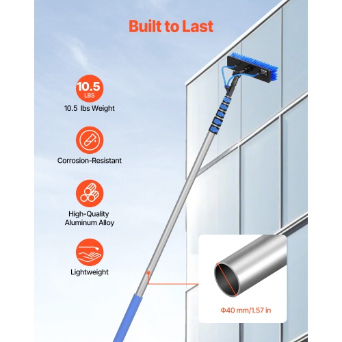VEVOR 36 FT Water Fed Pole Kit, Solar Panel Cleaning Pole with ...