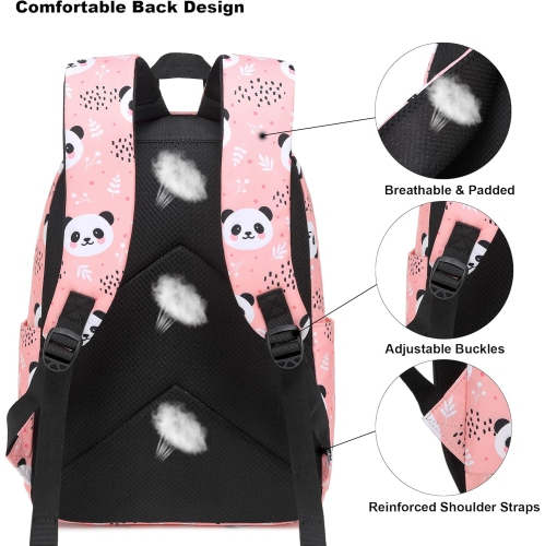 Panda School Backpack for Girls Womens, School Bags Collge Bookbags ...