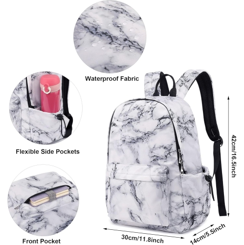 Marble School Backpack for Girls Women, Teens School Bags Bookbags ...